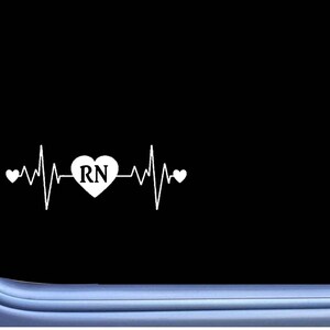 RN Lifeline Sticker M183 8" Vinyl Sticker Registered Nurse Decal ...