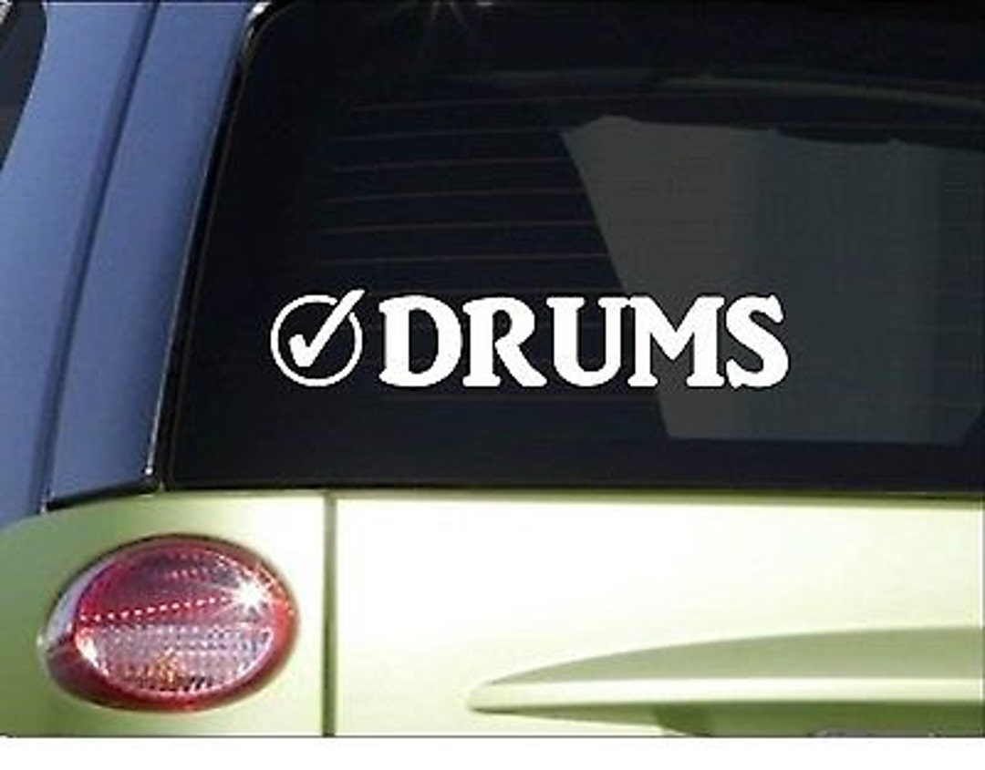 Drums Check *I021* 8" Sticker Decal Vinyl Snare Bass Sticks Marching ...