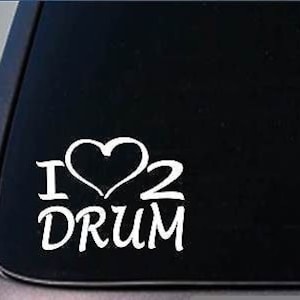 I Heart to Drum Sticker *H212* 8 Inch Wide Vinyl Drum Kit Drummer Decal ...