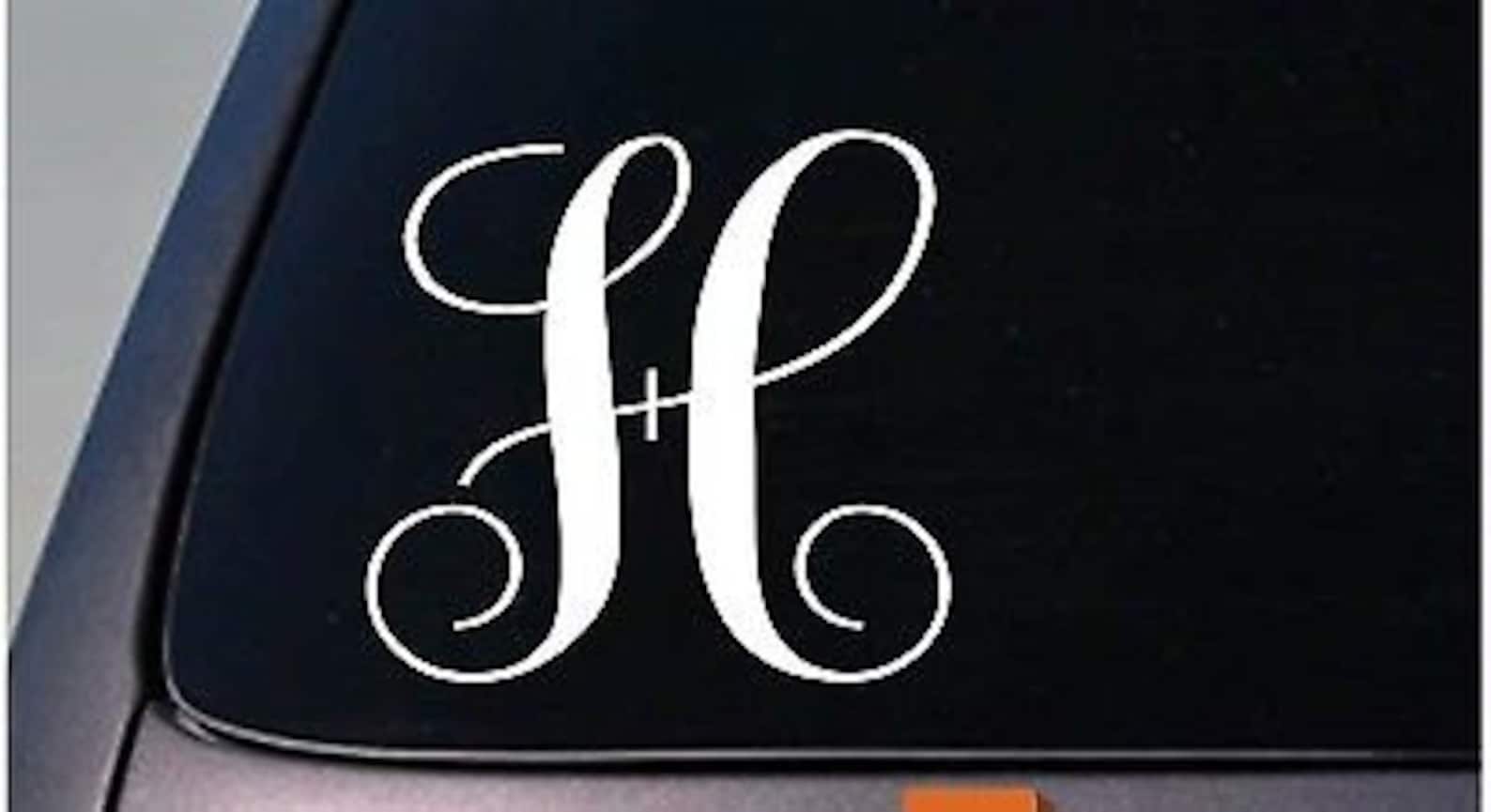 Letter H 6" Monogram Sticker Decal Truck Car Window Teach Craft ...
