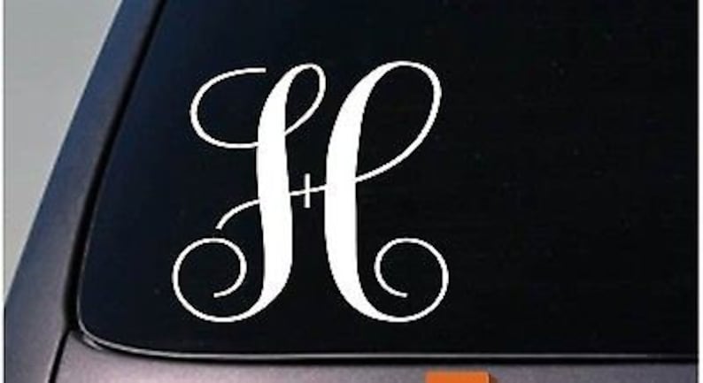 Letter H 6" Monogram Sticker Decal Truck Car Window Teach Craft ...