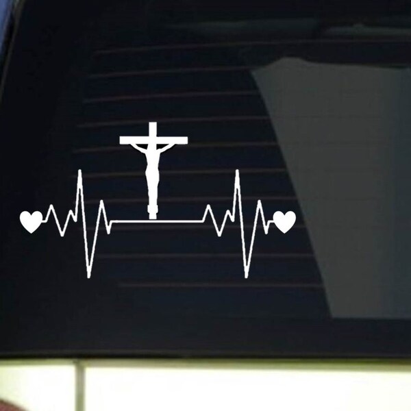 Cross and Heartbeat - Etsy