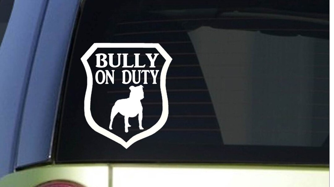 Bully on Duty *I314* 6x6 Inch Sticker Decal Dog American Bully Pit Bull ...