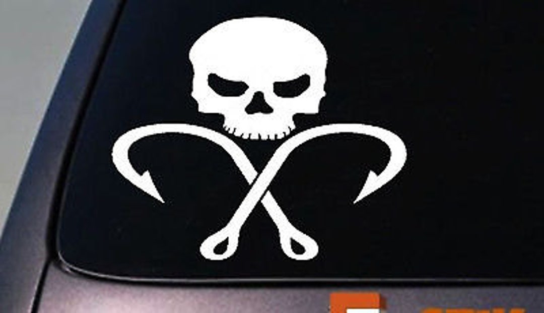 Fishing Skull Hooks Bass Crappie Boat Outboard Motor Rod Reel ...