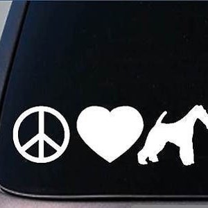 Peace Love Fox Terrier Sticker *H125* 8" Vinyl Wirehaired Smooth - Etsy