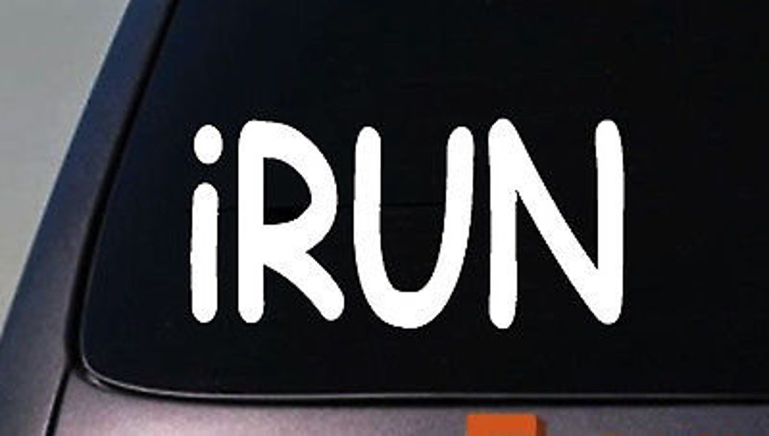 I Run Sticker Marathon 5K 10K Running Race Vinyl Decal Laptop Sticker ...