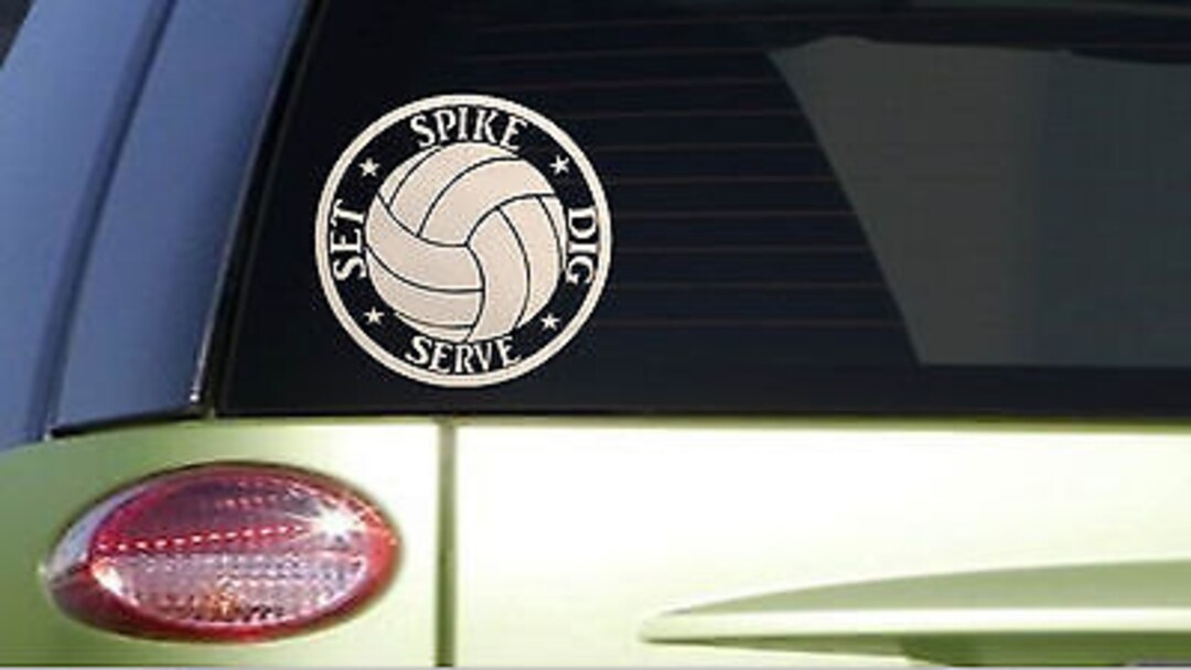Volleyball Set Spike Dig H936 6 Inch Sticker Decal Volley Ball Net Knee ...