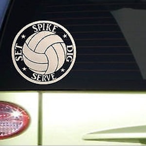 Volleyball Set Spike Dig H936 6 Inch Sticker Decal Volley Ball Net Knee ...