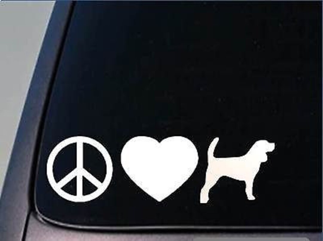 Peace Love Beagle Sticker *H117* 8" Vinyl Rabbit Hunting Dogbox - Etsy