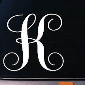 Letter K 6" Monogram Sticker Decal Truck Car Window Teach Craft ...
