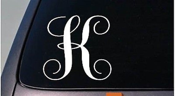 Letter K 6 Monogram Sticker Decal Truck Car Window Teach | Etsy