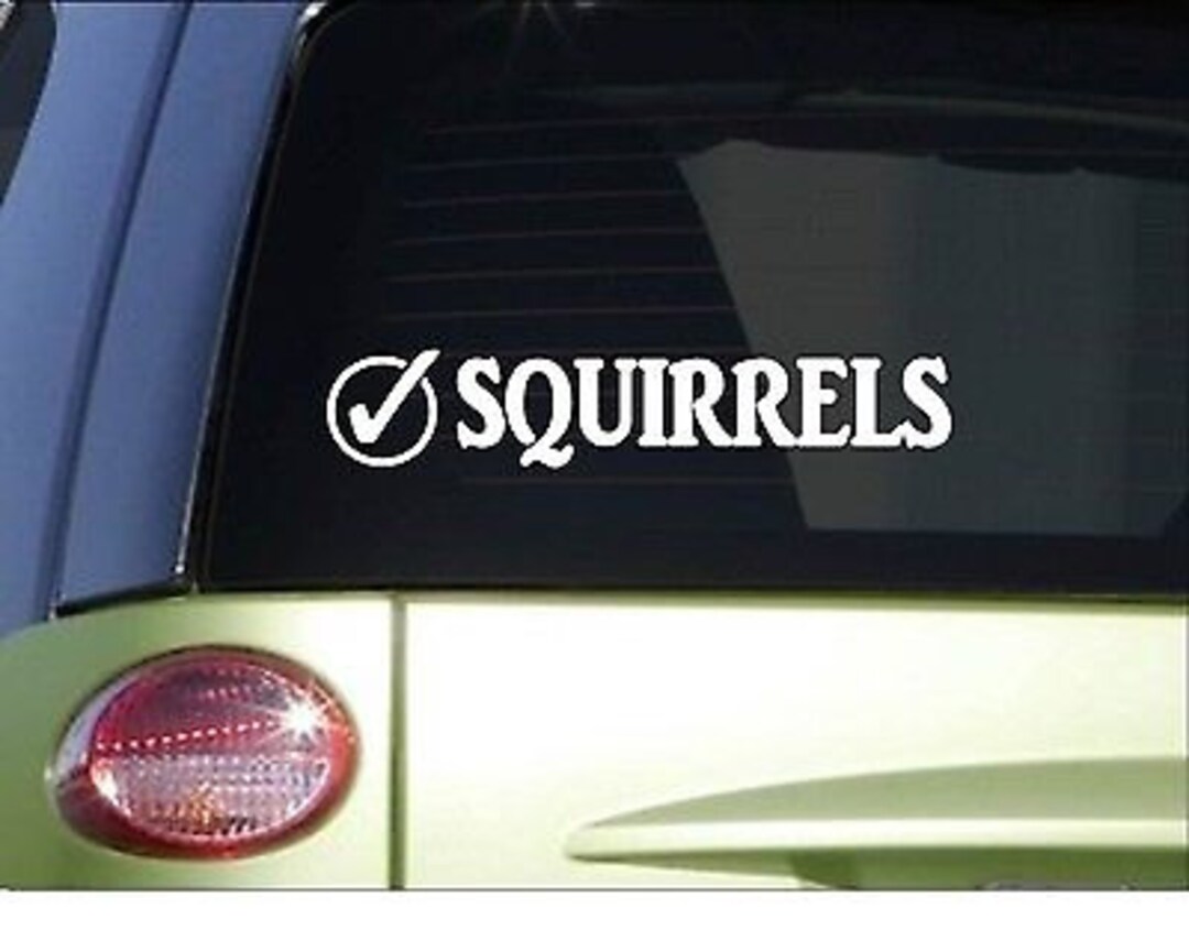 Squirrels Check *I042* 8" Sticker Decal Camo Squirrel Hunting Mt. Cur ...