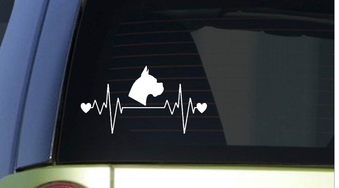 Boxer Heartbeat Lifeline *I183* 8" Wide Sticker Decal - Etsy