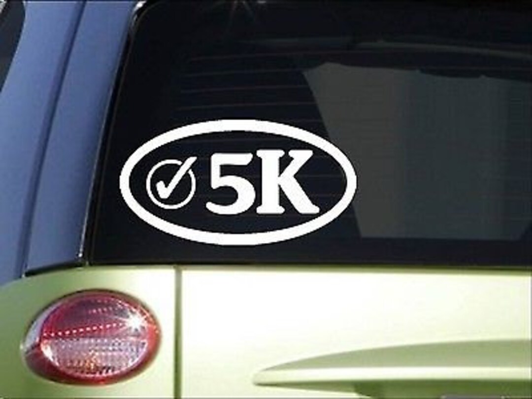 5K Check Oval *H970* 8" Sticker Decal Run Shoes Running Shorts Marathon ...