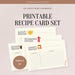 Editable Recipe Card Set | Divider | Breakfast | Lunch | Dinner ...