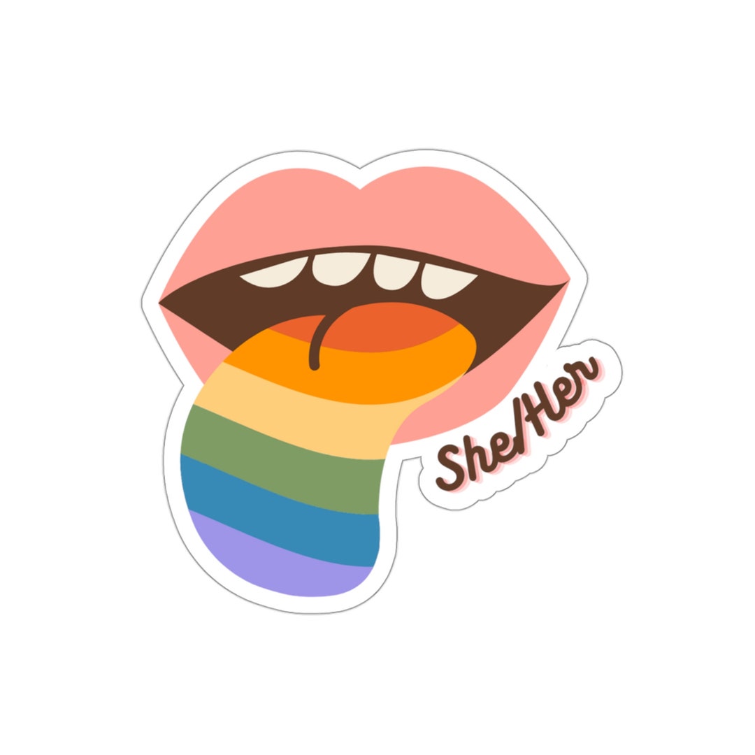Pronoun Sticker She/her Queer, Waterproof, Vinyl Sticker, Pride Decal ...
