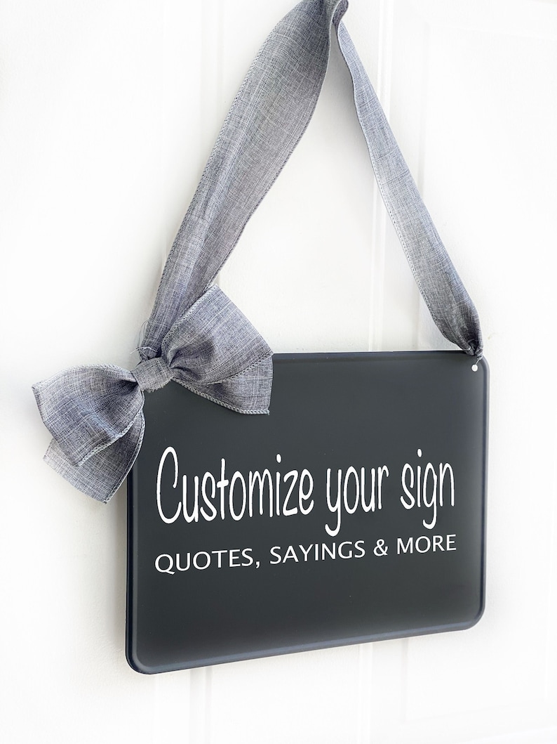 CHALKBOARD Personalize Hanging Door Signs Plaque Customize Bow - Etsy