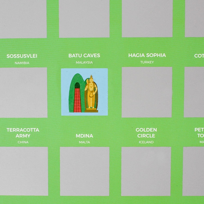 100 Places to Go Scratch Poster Travel Bucket List Gift - Etsy