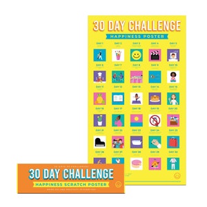 30 Days of Happiness Scratch Poster | 30 Happy Activities | Friend Gift ...