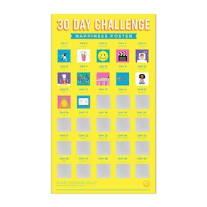 30 Days of Happiness Scratch Poster | 30 Happy Activities | Friend Gift ...