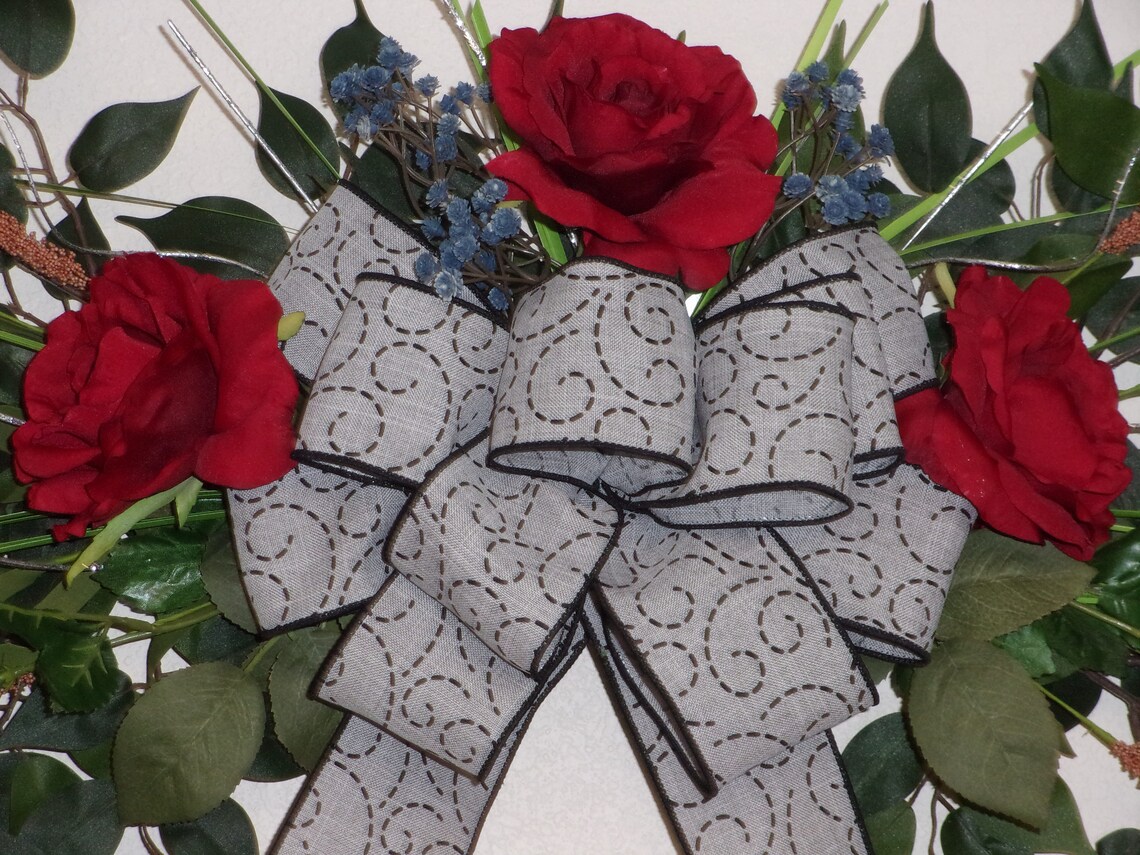 Red Rose Swag Over Door Swag Wall Hanging Decor Swag with | Etsy