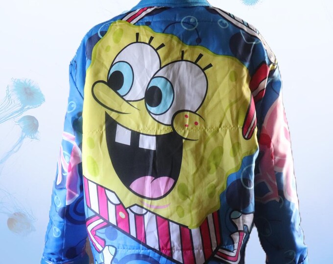 Spongebob Squarepants Puffer Jacket Upcycled Y2K Sleeping Bag ...