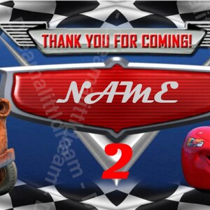Disney Cars Snack Editable Tag - Etsy