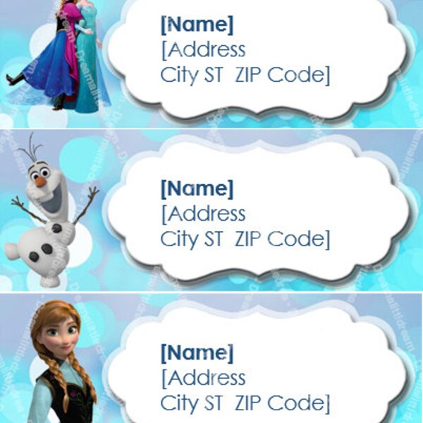 Frozen Label - Etsy