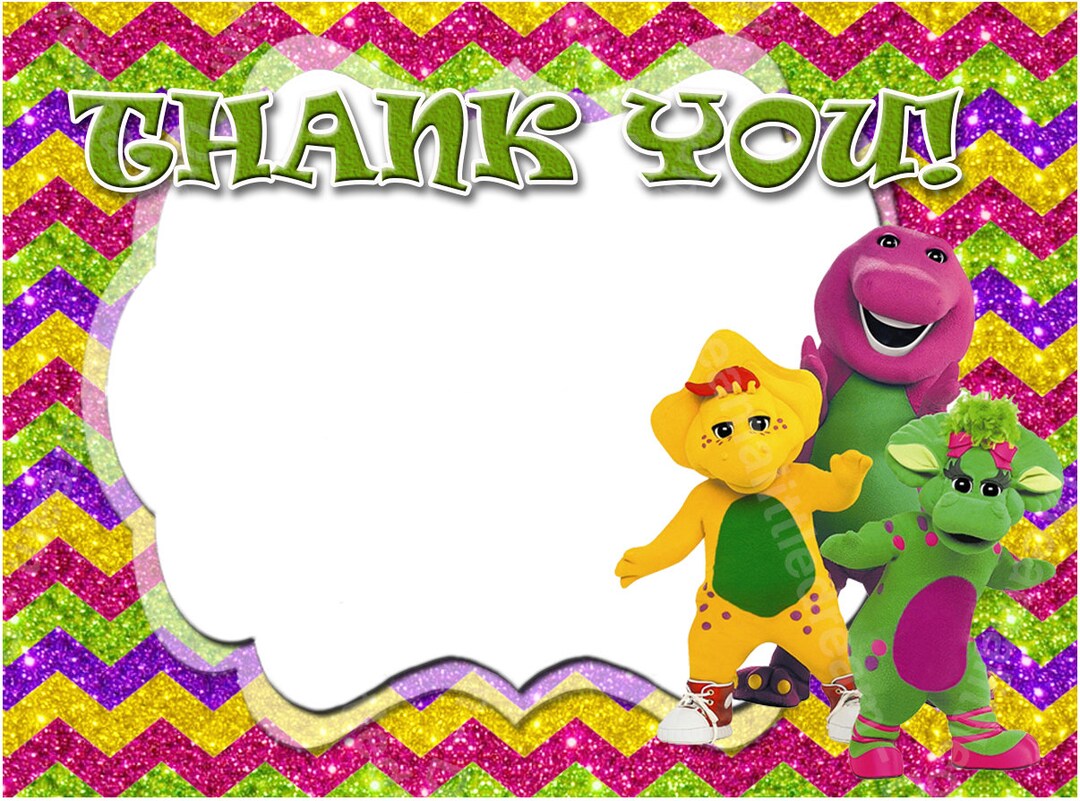 Barney Thank You Cards - Etsy