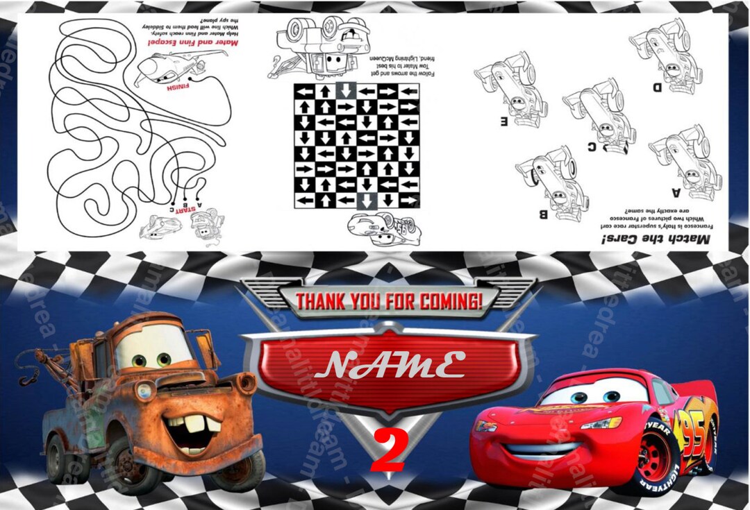 Disney Cars Snack Editable Tag - Etsy