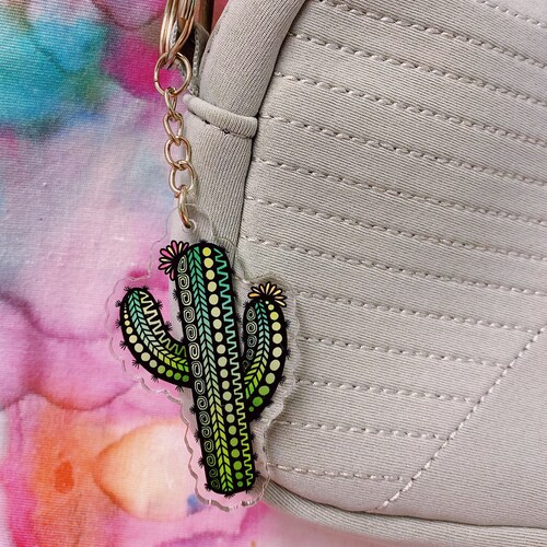 Handmade Macrame Cactus Keychain Boho Party Favors Gift for - Etsy