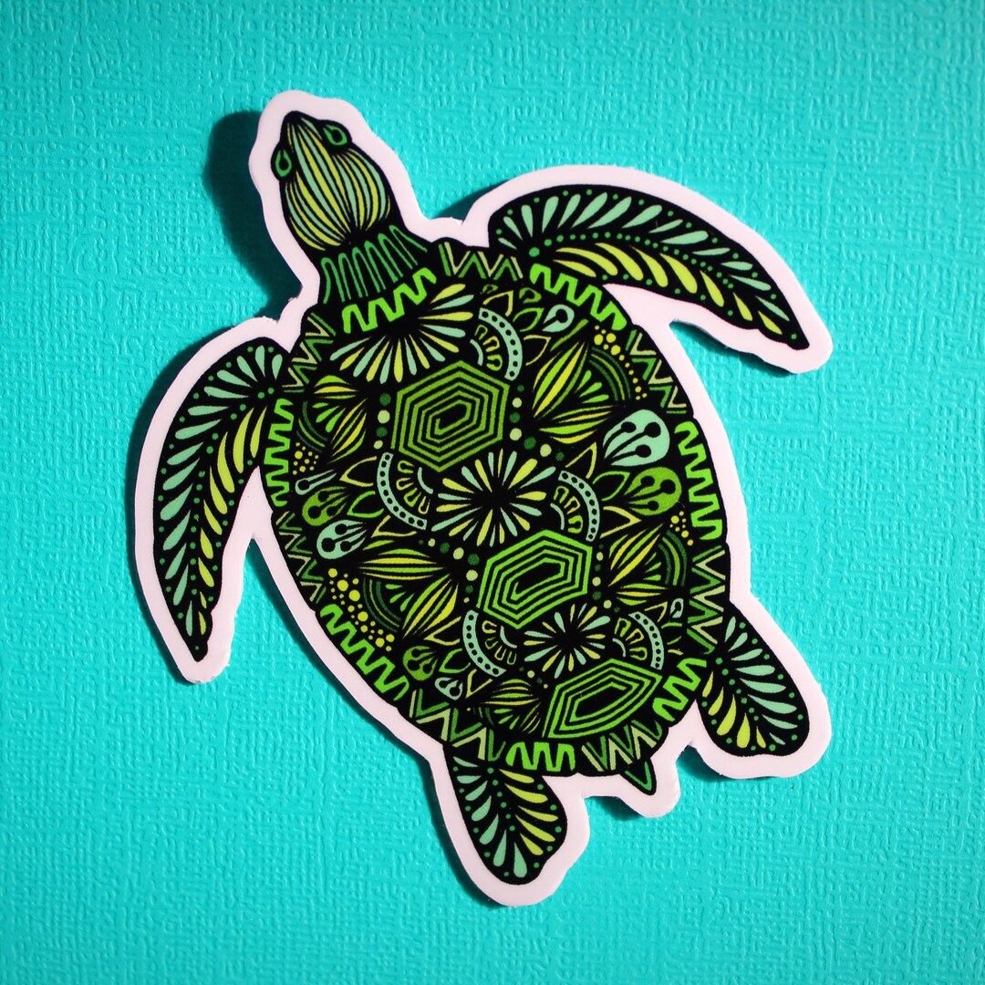 Turtle Sticker WATERPROOF - Etsy
