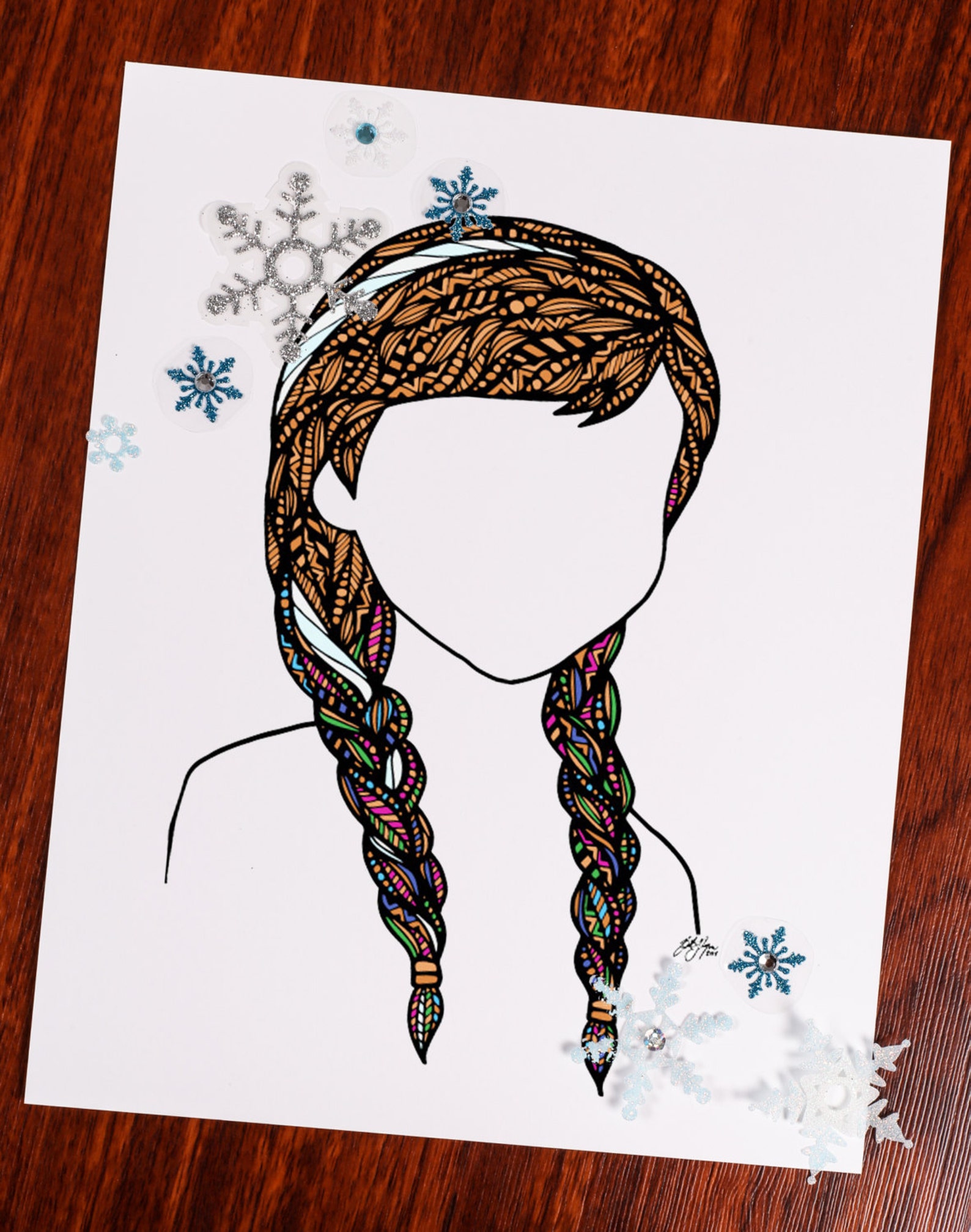 Frozen Strip of Hair Print | Etsy