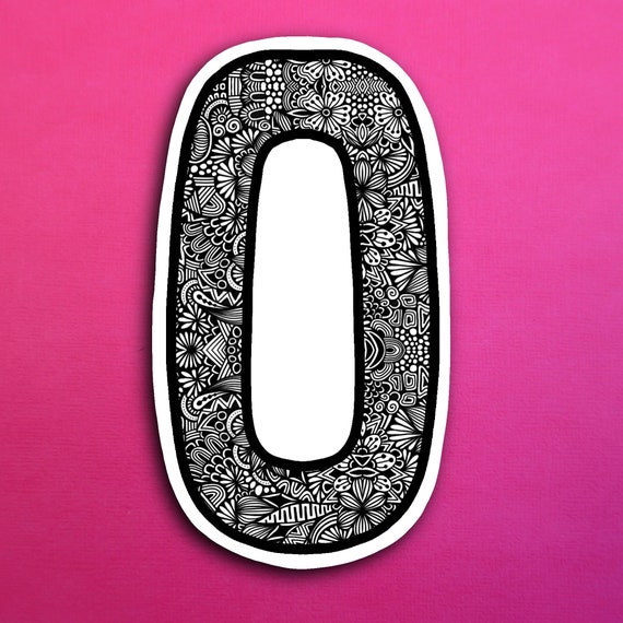 Small Block 0 Sticker WATERPROOF | Etsy