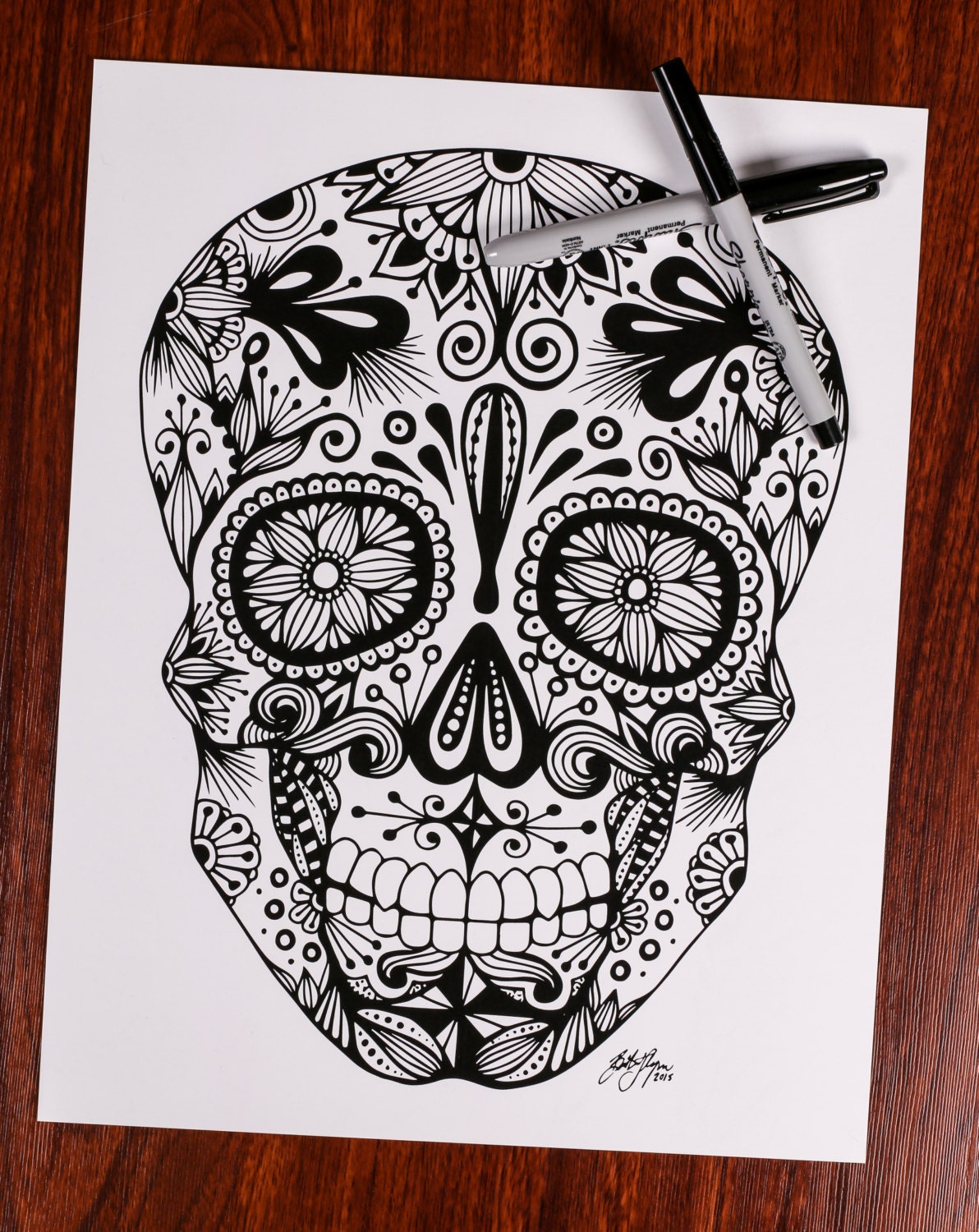 Sharpie Skull Drawings