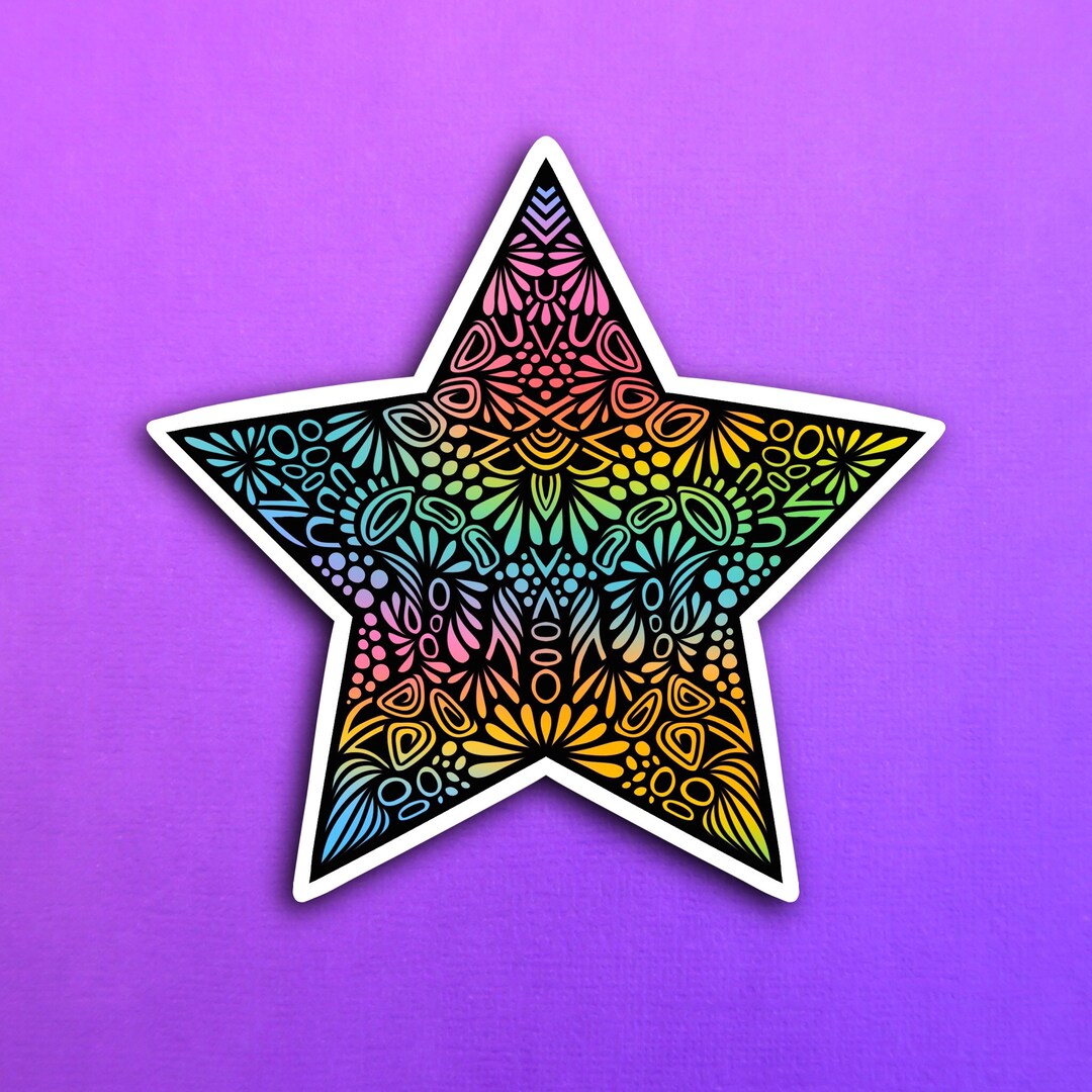 NEW Rainbow Star Sticker (WATERPROOF) - Etsy