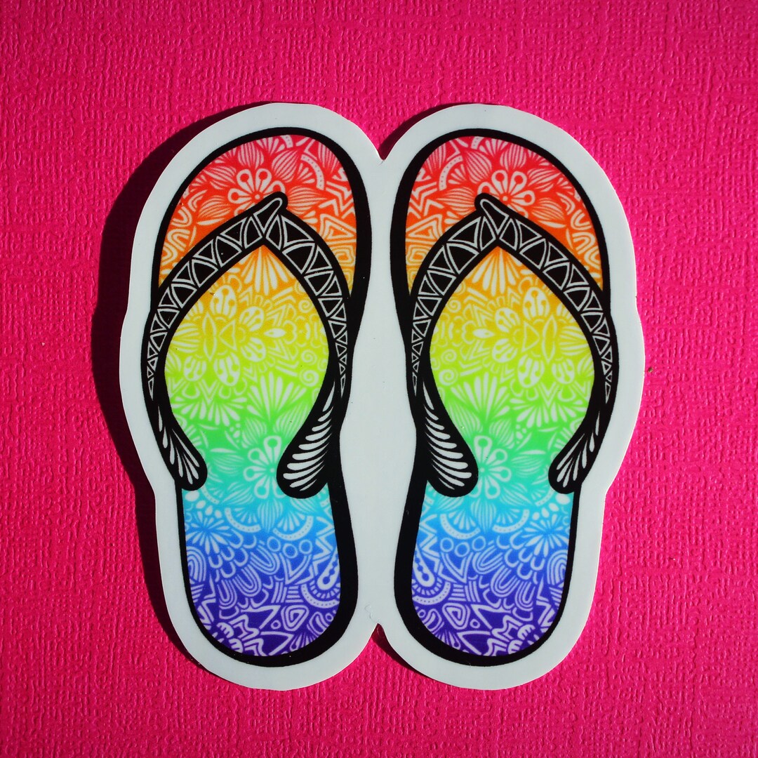 Flipflop Sticker WATERPROOF - Etsy