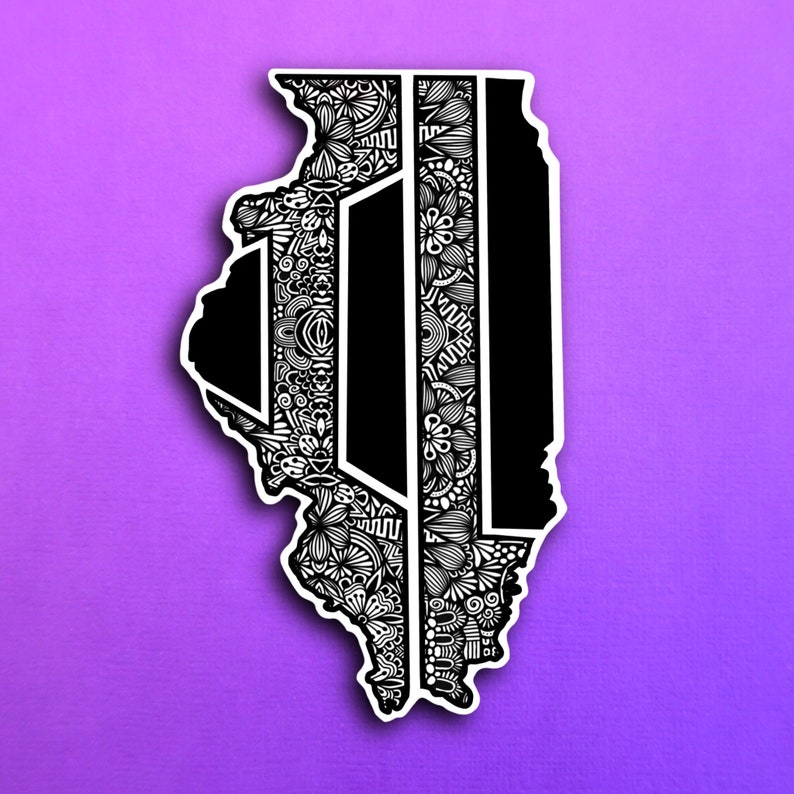State Illinois Sticker WATERPROOF - Etsy