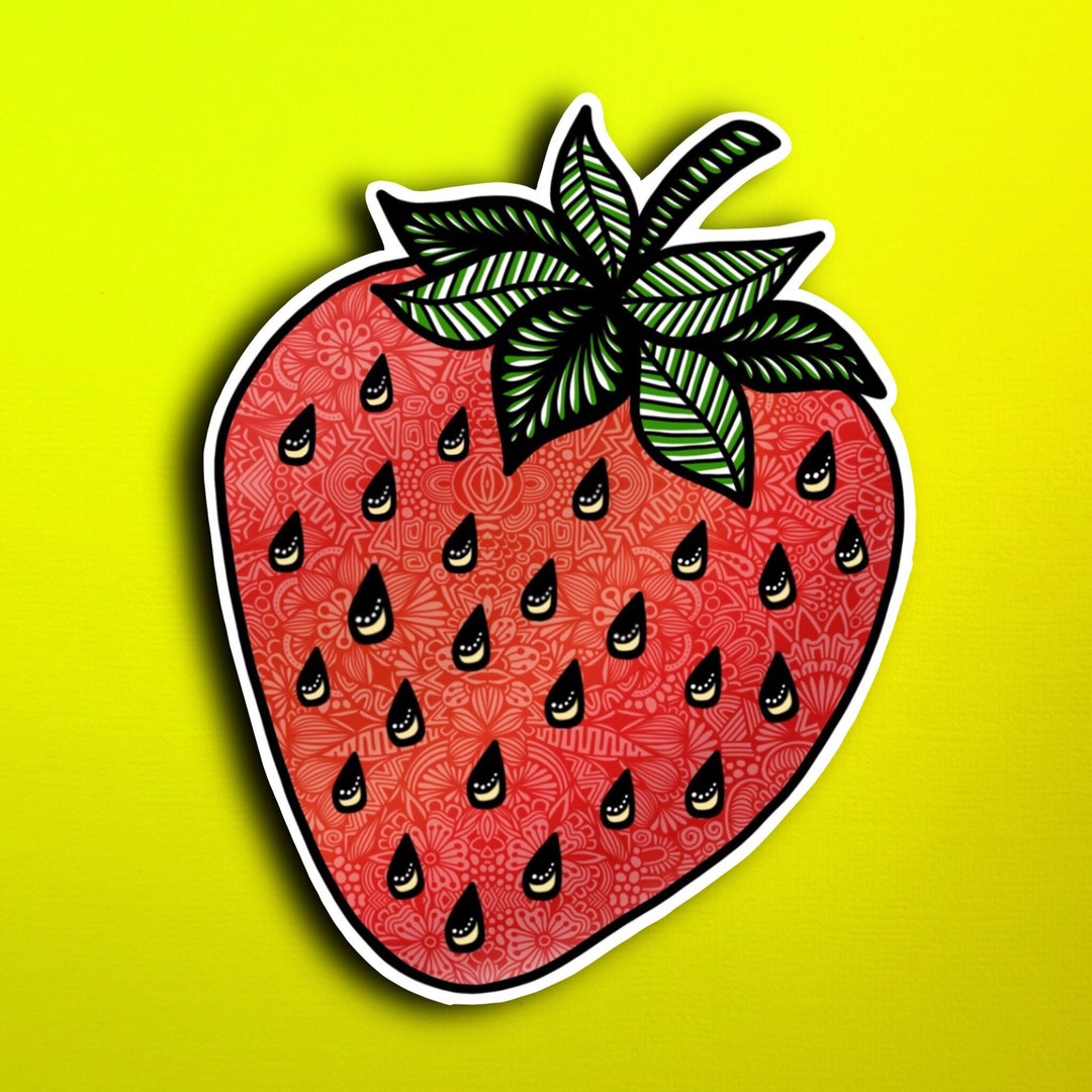 Strawberry Sticker WATERPROOF - Etsy