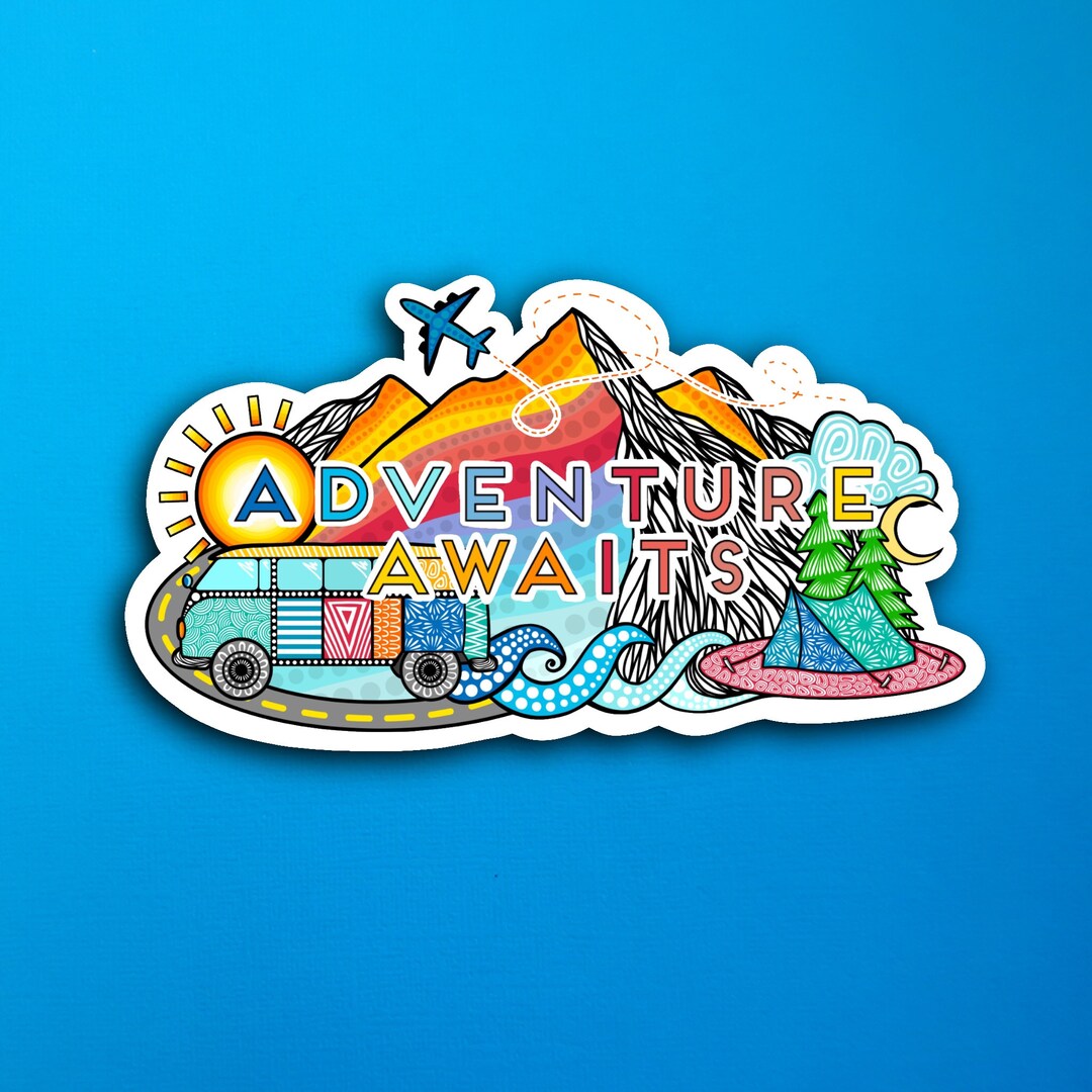 Adventure Awaits Sticker WATERPROOF - Etsy