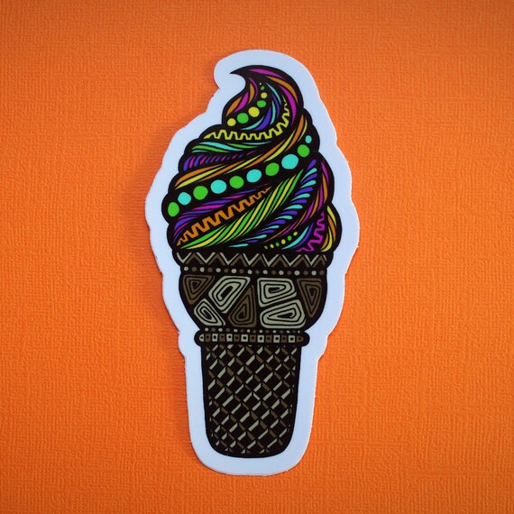 Ice Cream Sticker WATERPROOF | Etsy