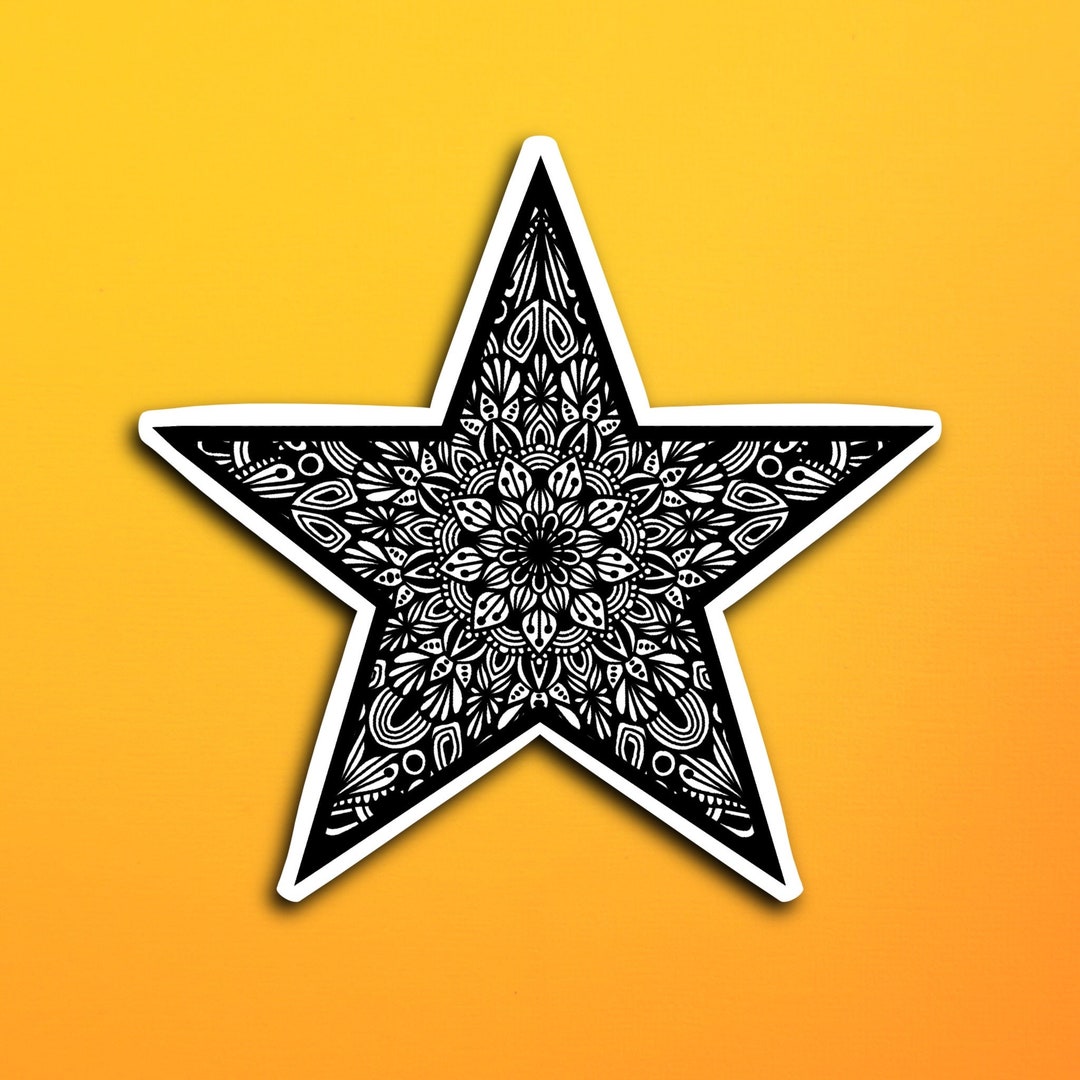 B&W Star Sticker (WATERPROOF) - Etsy
