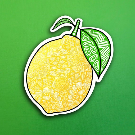 Lemon Sticker WATERPROOF Etsy