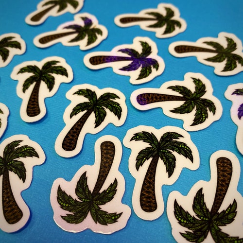 Palm Tree Sticker WATERPROOF - Etsy