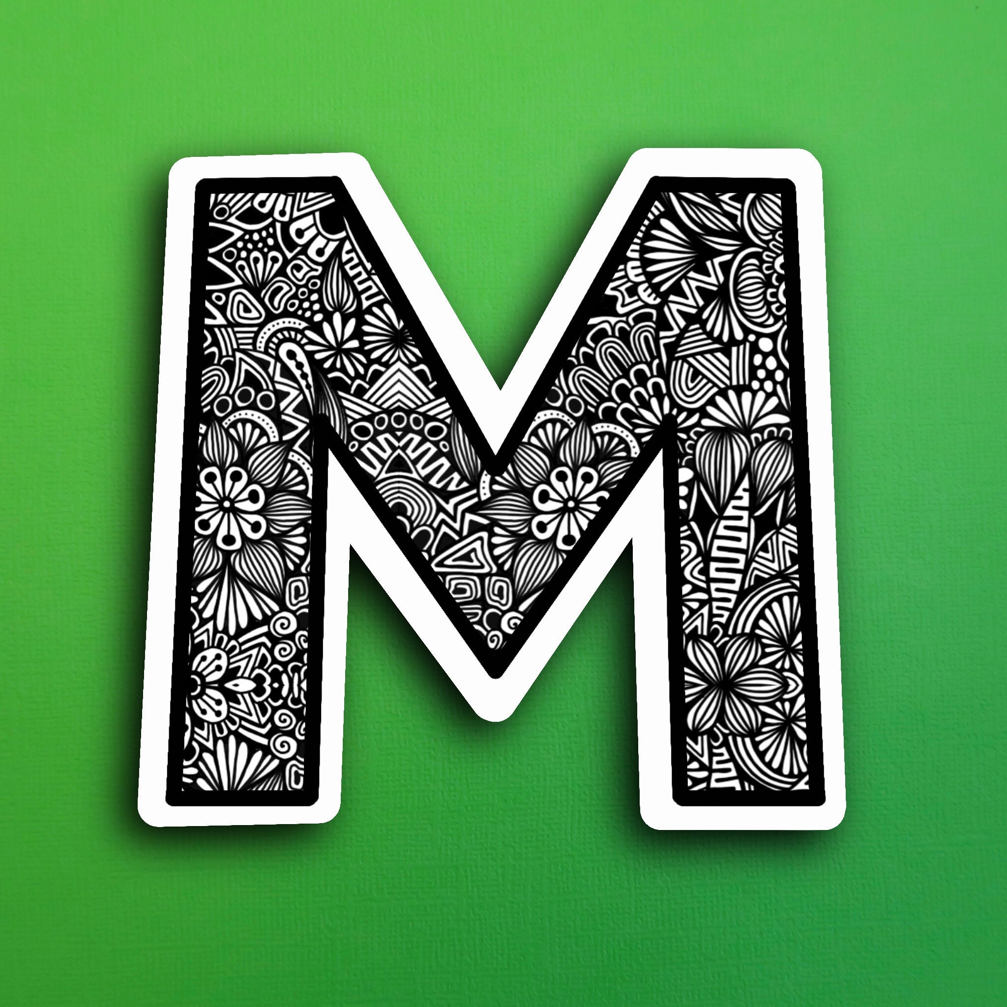 Small Block Letter M Sticker WATERPROOF Small Block Letter M Sticker WATERPROOF