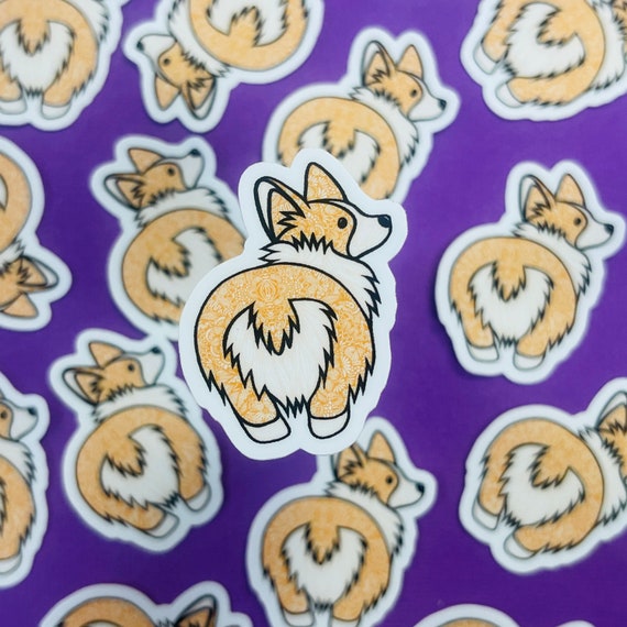 Mini Corgi Bum Sticker WATERPROOF - Etsy