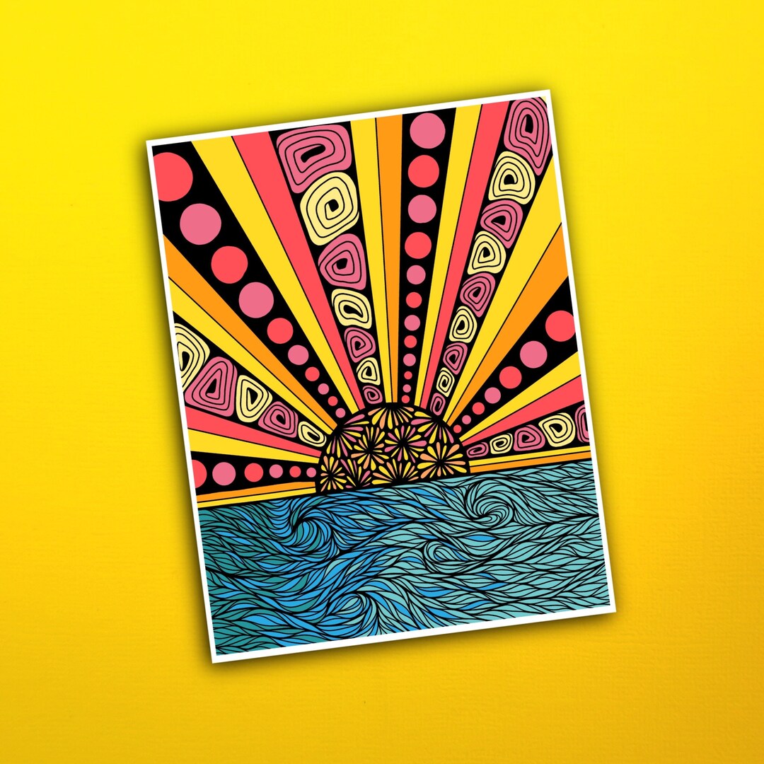 Sunset Rays Sticker WATERPROOF - Etsy