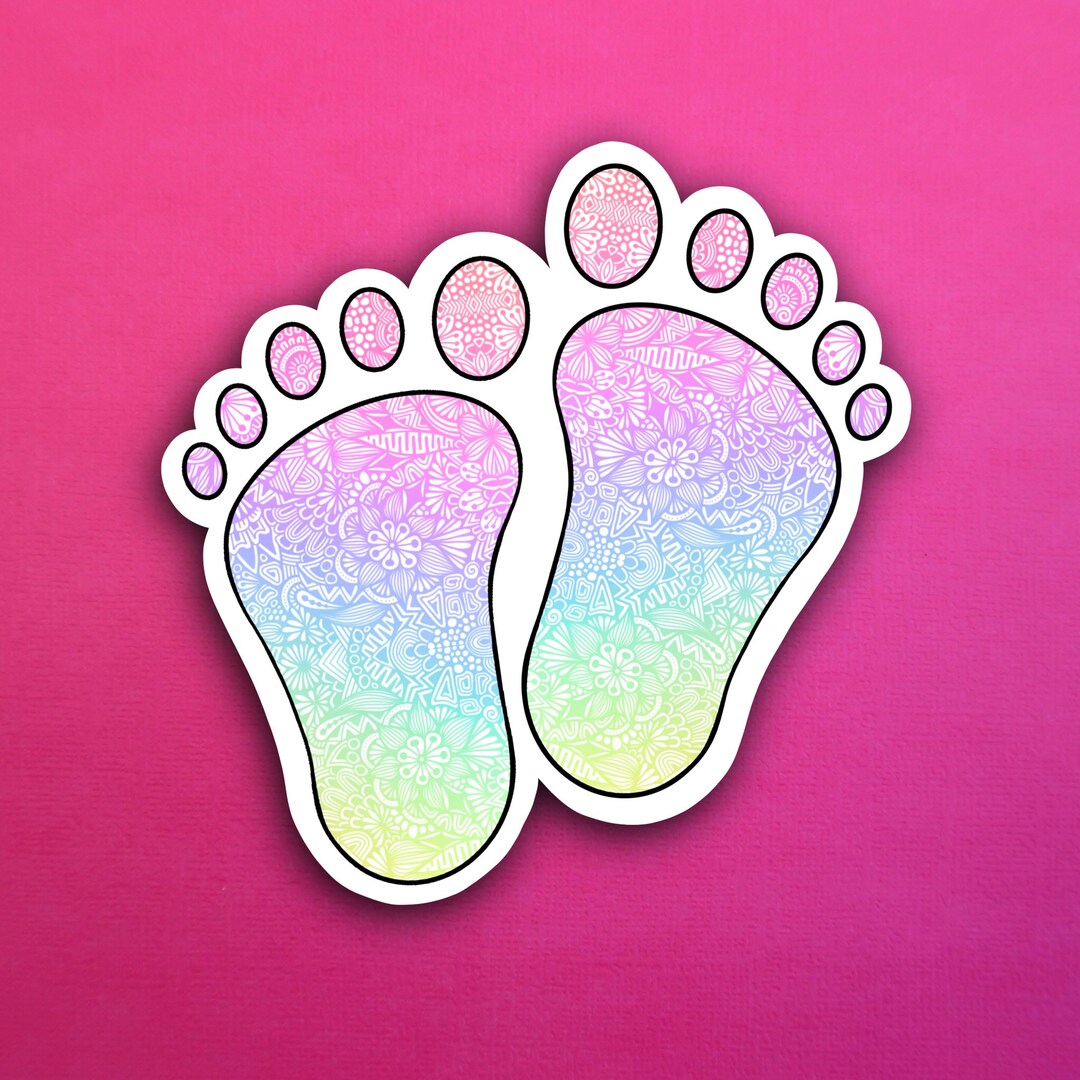 Baby Feet Sticker WATERPROOF - Etsy