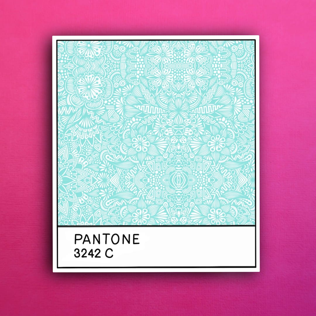 Pantone Aqua Sticker WATERPROOF - Etsy