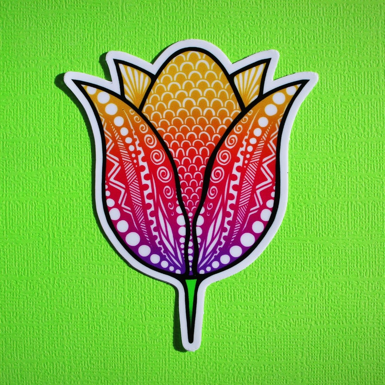 Tulip Sticker WATERPROOF | Etsy